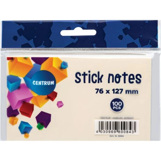 Notite Adezive Centrum 76x127 Mm 100 Coli Galben Pastel | Libraria ...